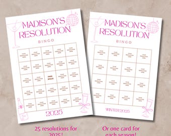 2025 Resolution Bingo Card: New Year Party Game (digital Download) - Etsy