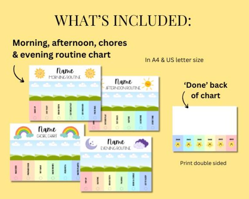 Editable Kids Routine Chart: Montessori Visual Schedule (digital ...