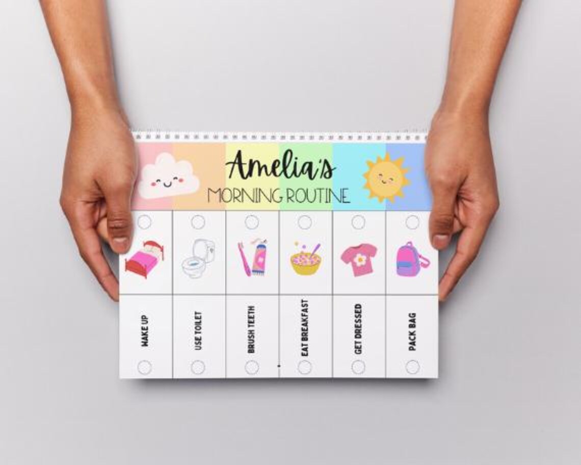Flip Routine Chart Template Visual Schedule for Kids Editable Routine ...