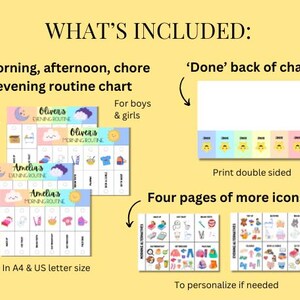 Flip Routine Chart Template Visual Schedule for Kids Editable Routine ...