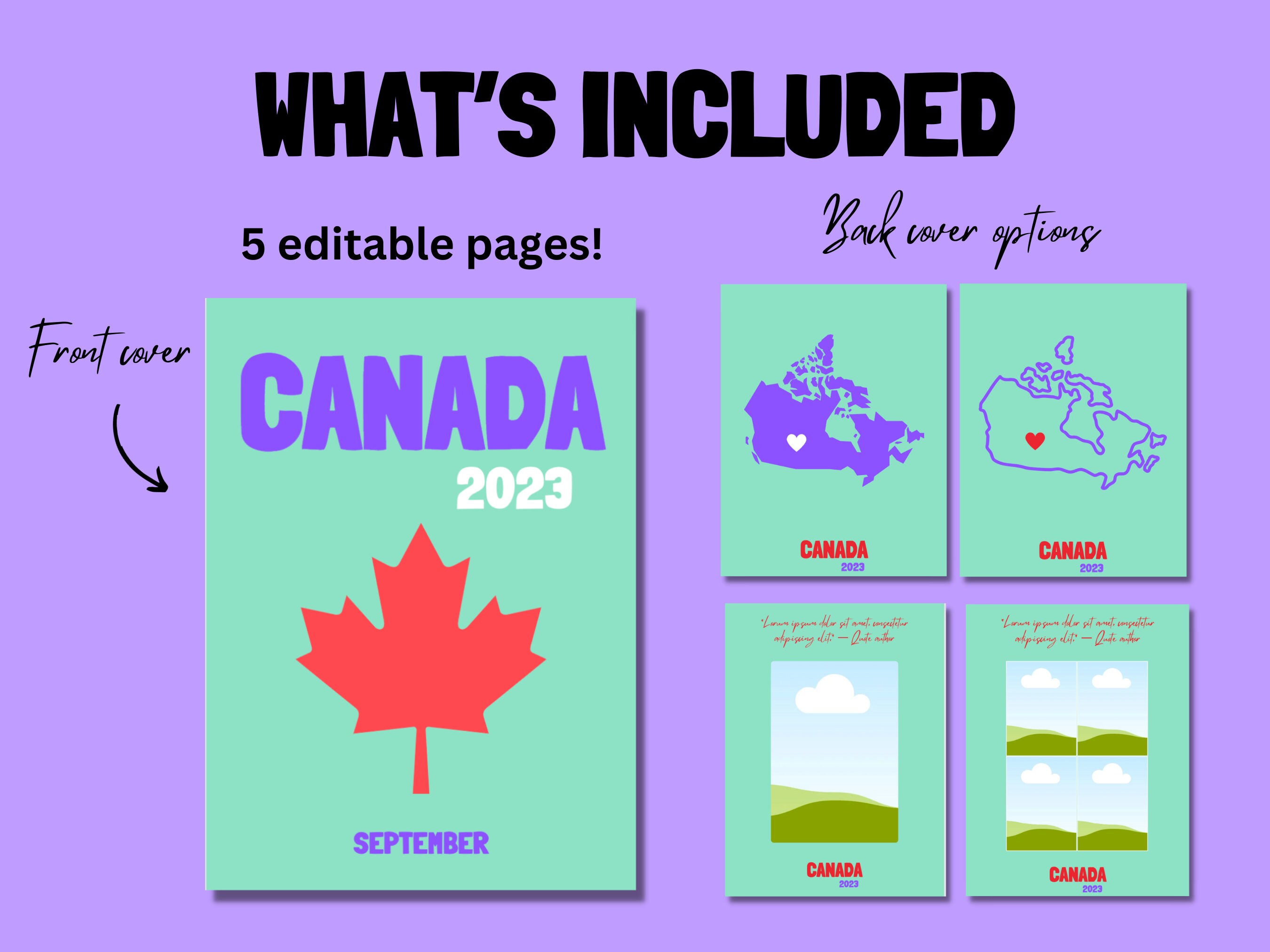 CANADA Aesthetic Travel Coffee Table Photo Book Template Personalized ...