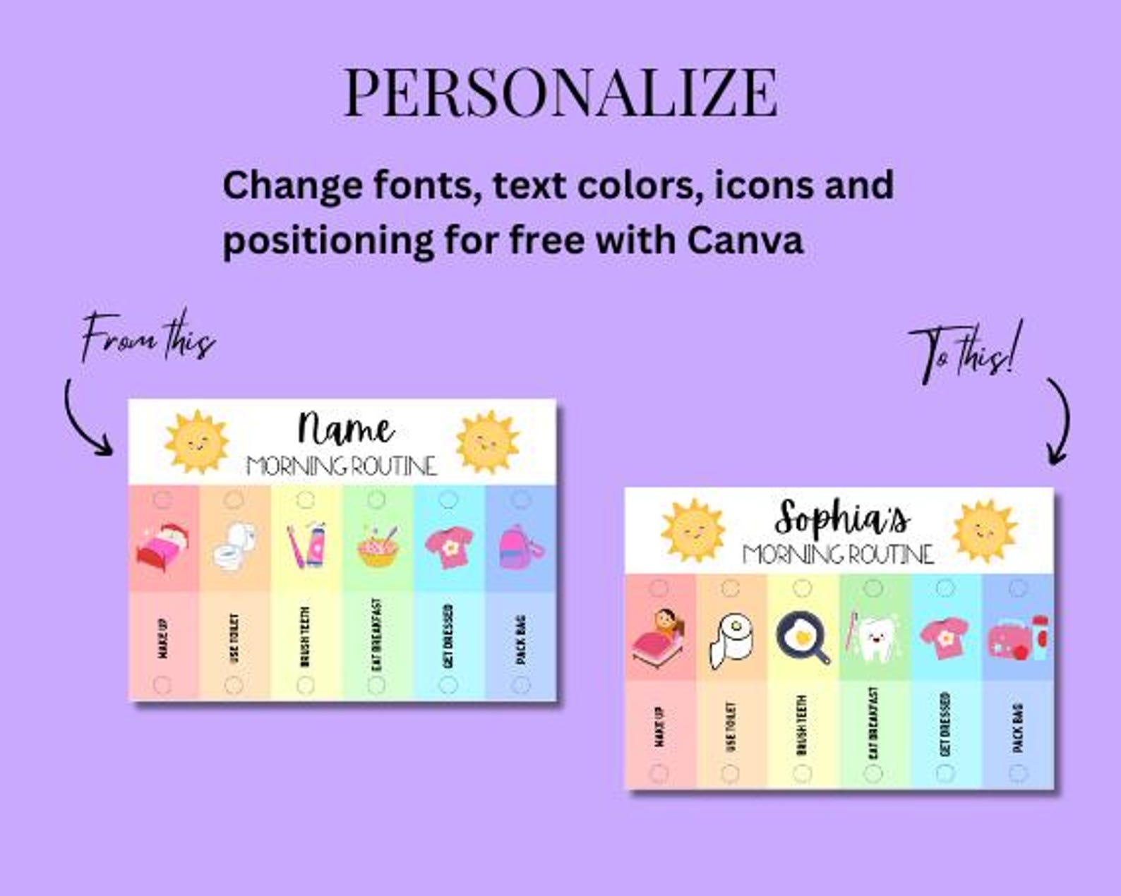 Flip Routine Chart Template Visual Schedule for Kids Editable Routine ...