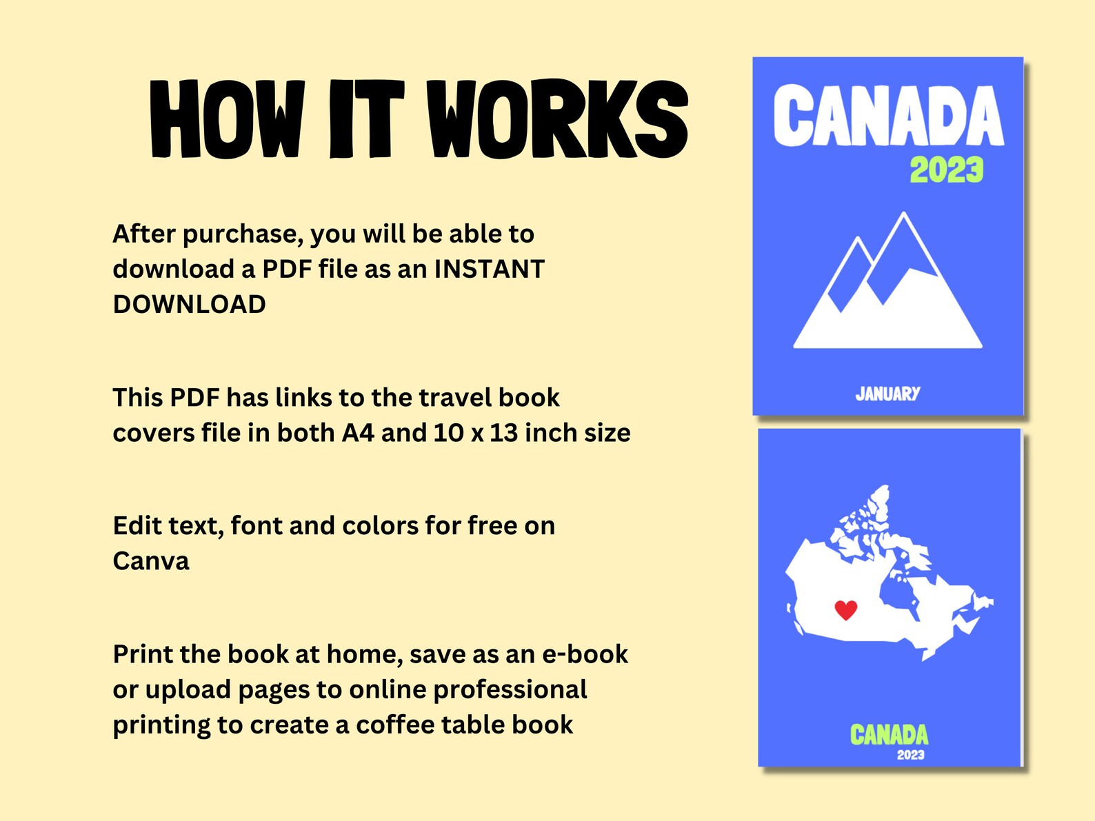 CANADA Aesthetic Travel Coffee Table Photo Book Template Personalized ...