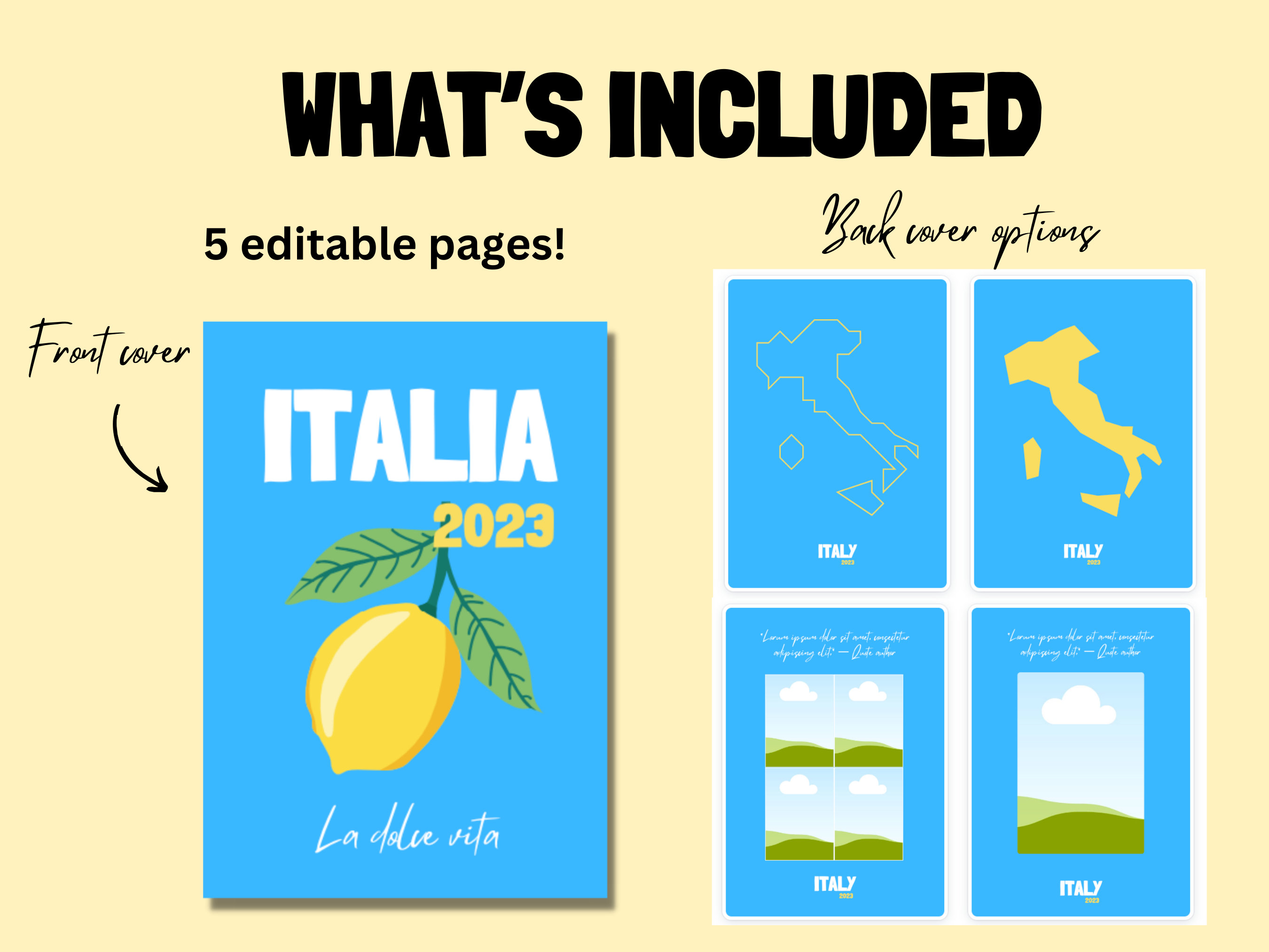 Italy Travel Photo Book Cover Template: DIY Coffee Table Book (digital ...