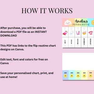 Editable Kids Routine Chart: Visual Schedule, Morning & Evening ...