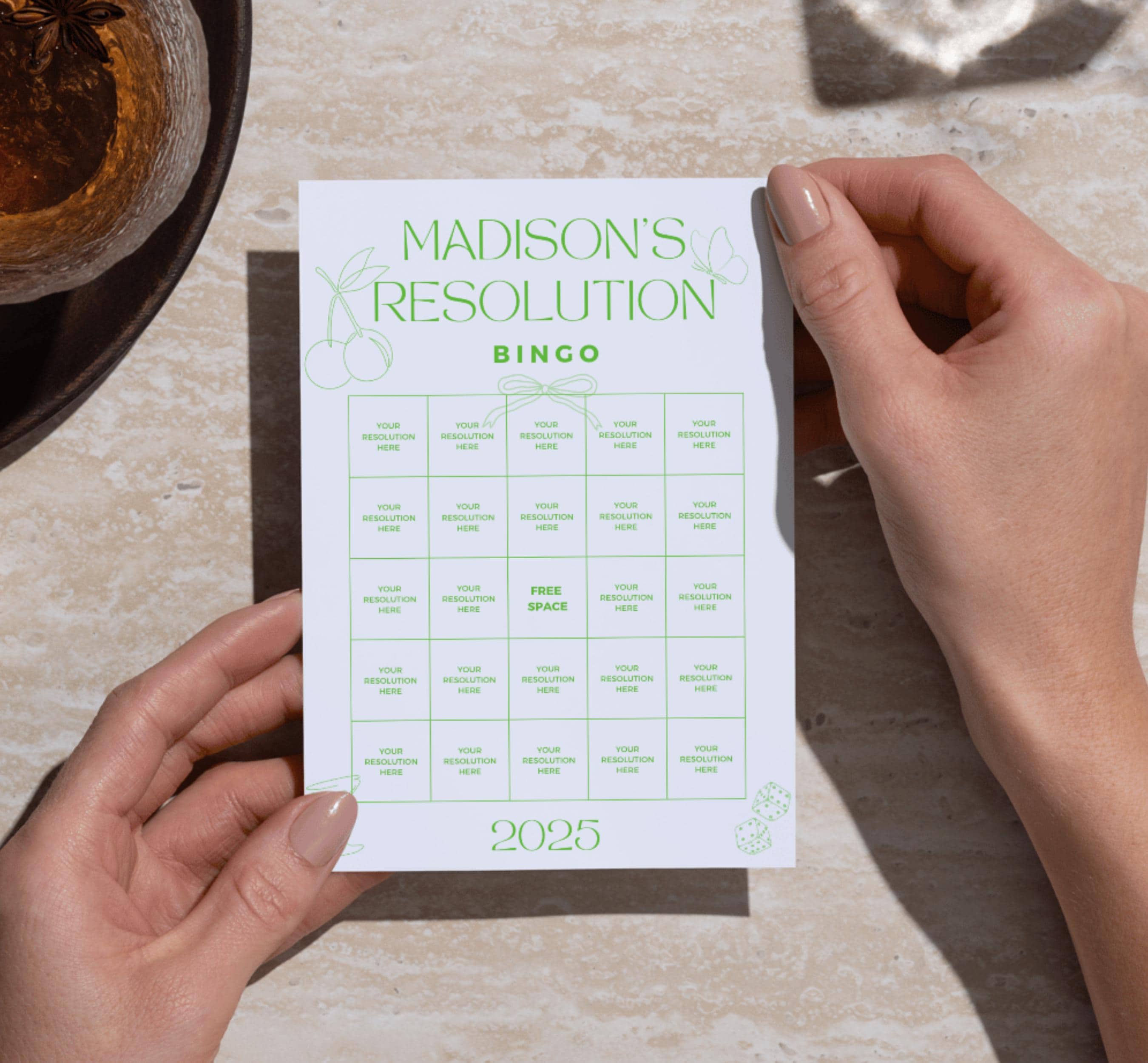 2025 New Year's Resolution Bingo Card: Editable Party Game (digital ...
