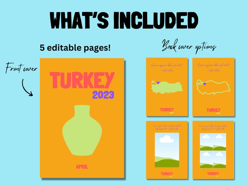 Turkey Travel Photo Book Template: DIY Coffee Table Album (digital ...