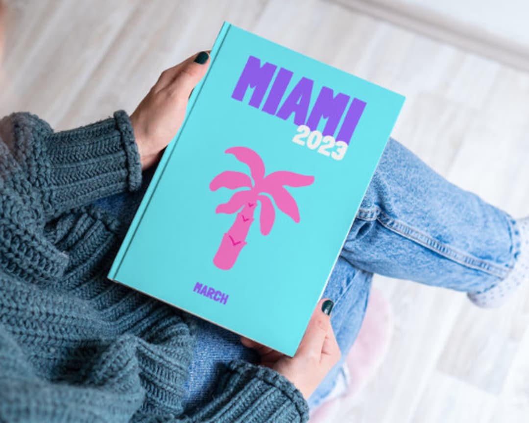 MIAMI Aesthetic Travel Coffee Table Photo Book Template Personalized ...