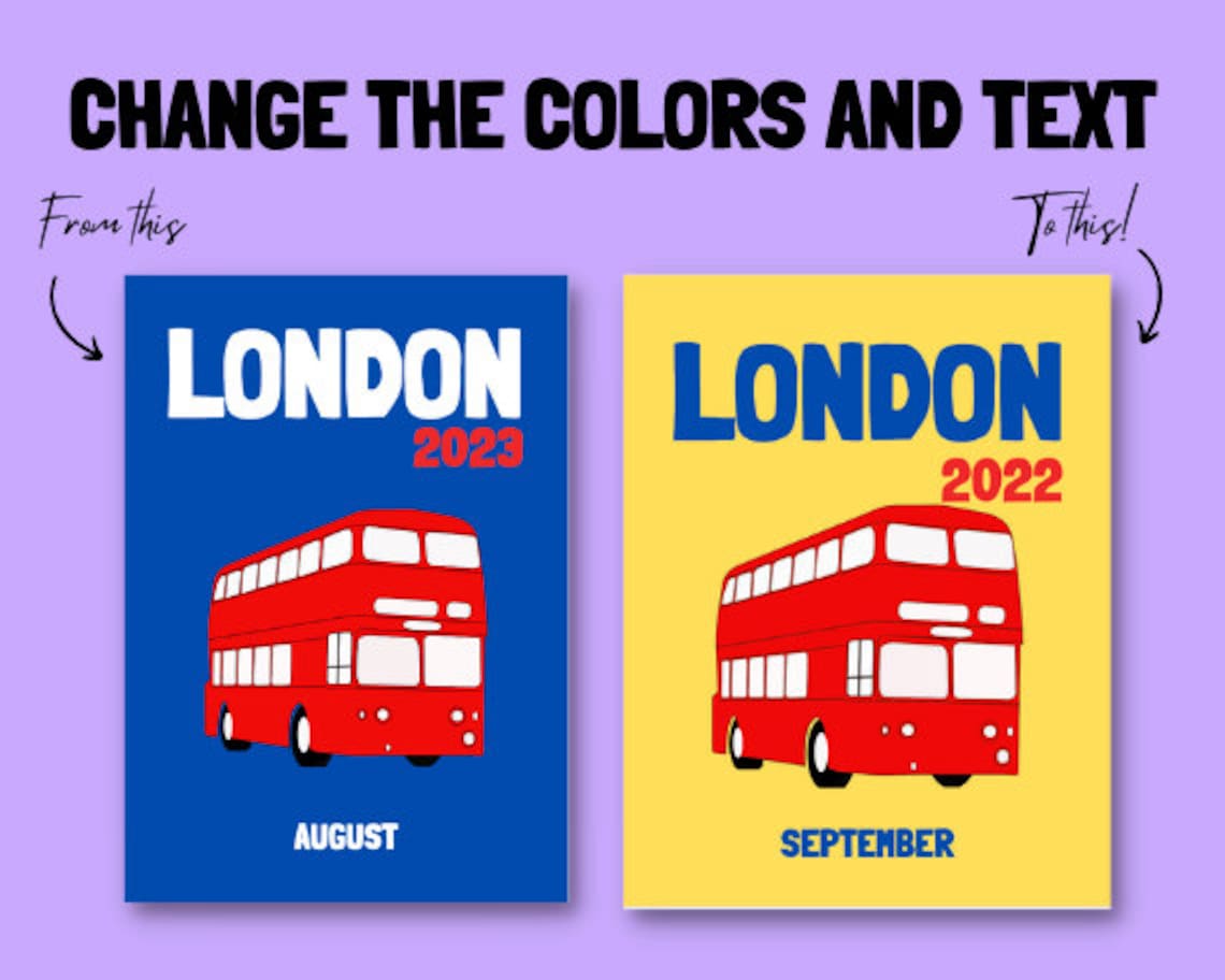London Travel Photo Book Cover Template: DIY Coffee Table Album ...