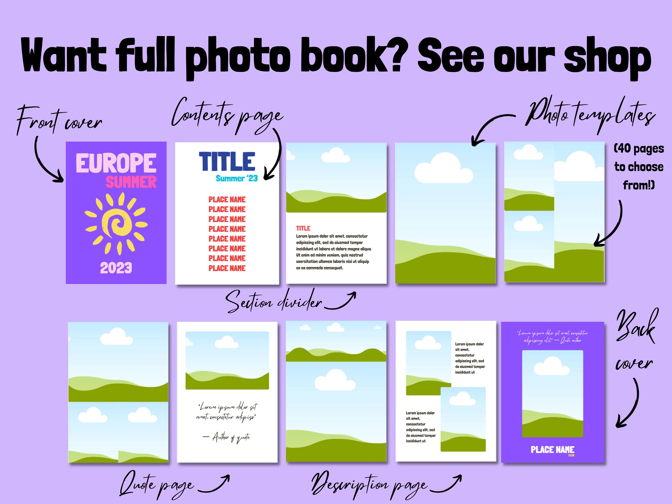 EUROPE Aesthetic Travel Coffee Table Photo Book Cover Template ...