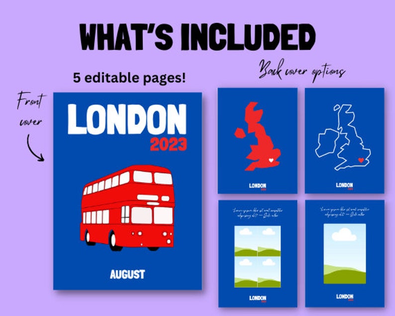 London Travel Photo Book Cover Template: DIY Coffee Table Album ...
