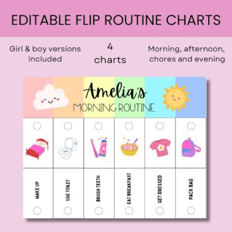 Toddler Routine Chart - Etsy