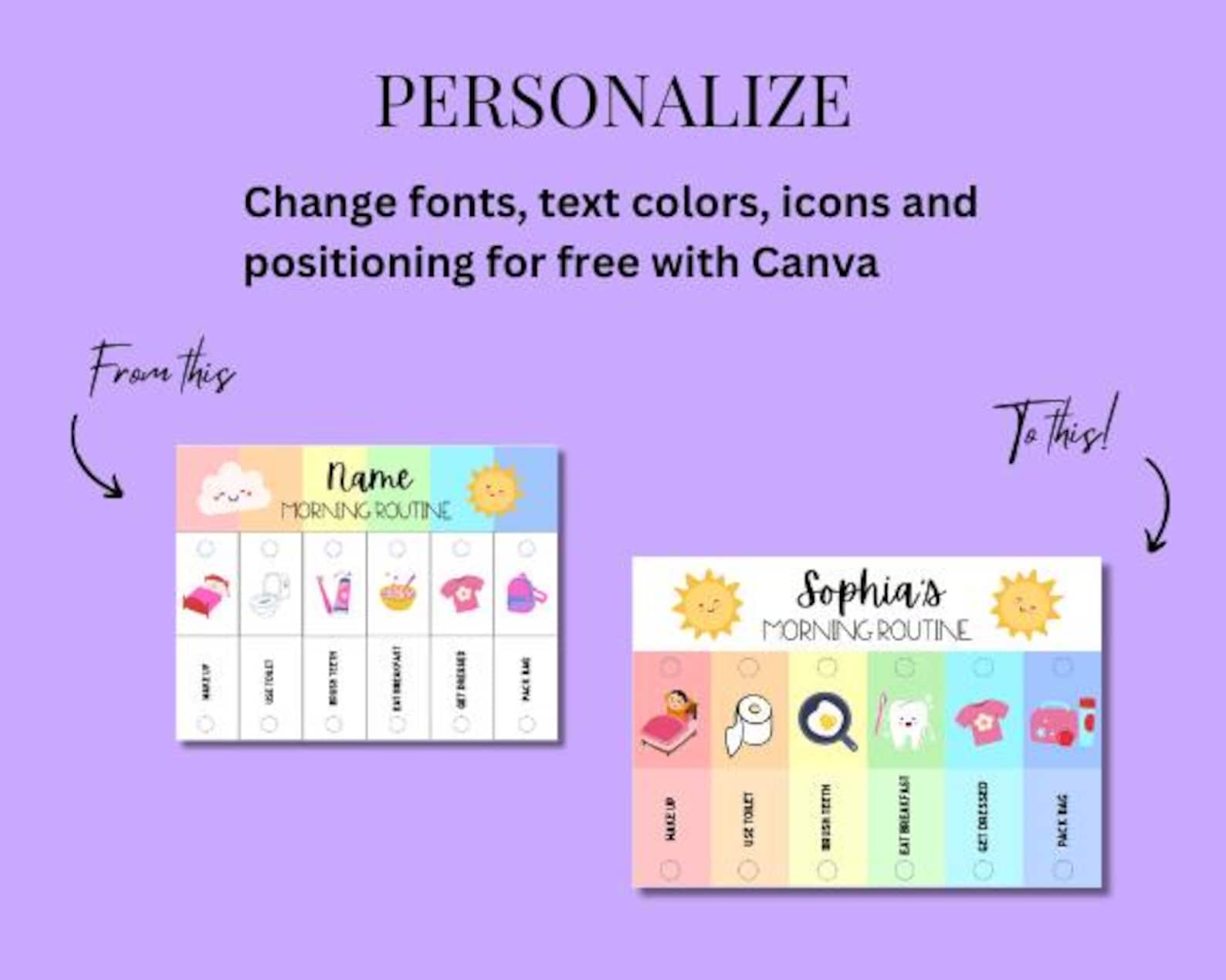 Flip Routine Chart Template Visual Schedule for Kids Editable Routine ...