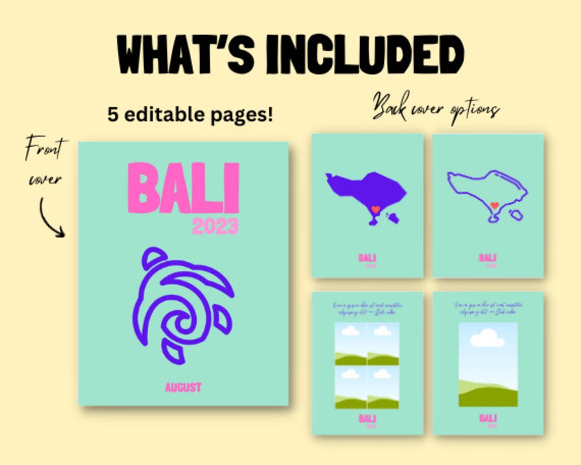 Bali Travel Photo Book Template: DIY Coffee Table Album (digital ...