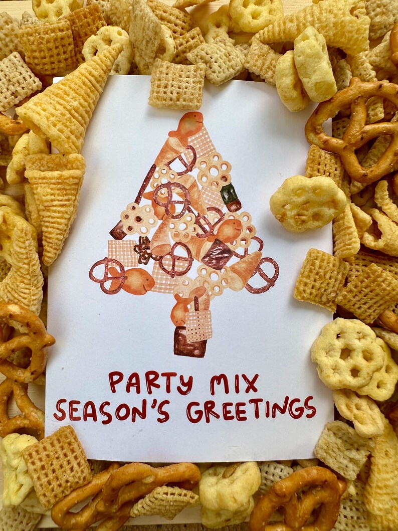 Party Mix Card Merry Christmas Card Holiday Card Friend Christmas Card ...