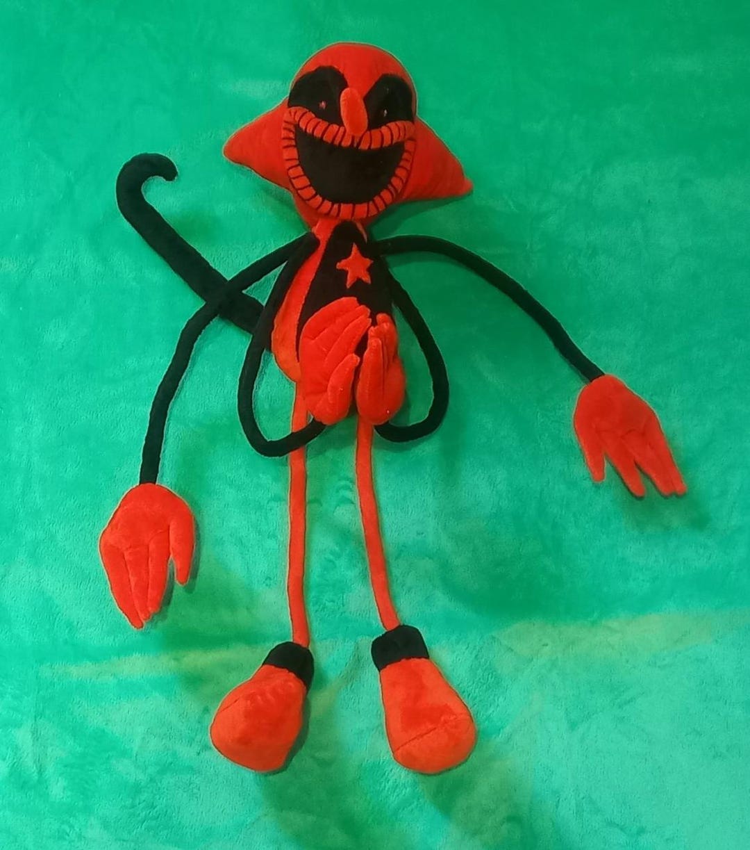 Handmade Fatal Error Plush Toy: Poseable Red & Black Character - Etsy