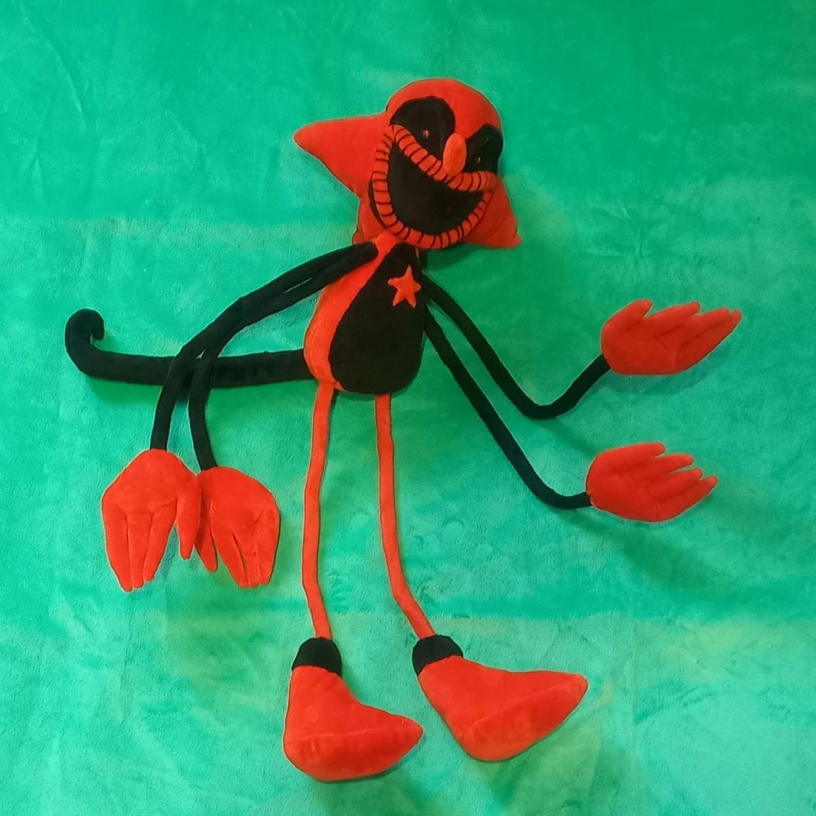 Handmade Fatal Error Plush Toy: Poseable Red & Black Character - Etsy