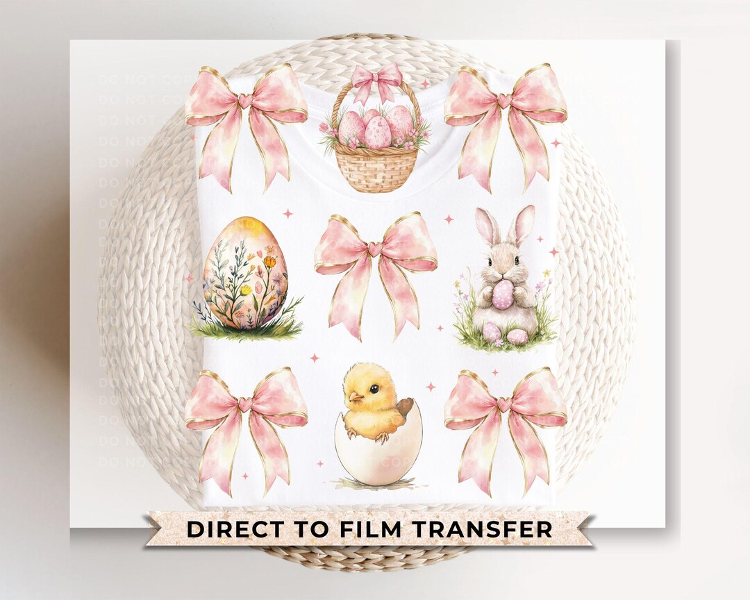 Easter DTF Transfer, Ready to Press, T-shirt Transfer, Heat Transfer, Direct to Film, Floral ...