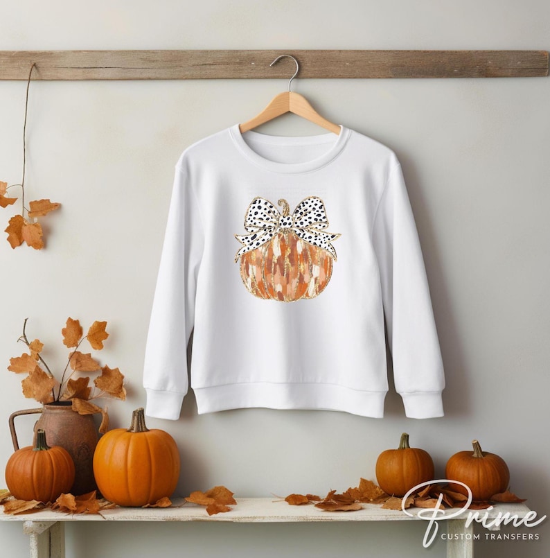 Brushstroke Coquette Pumpkin DTF Transfers, Ready to Press, T-shirt ...