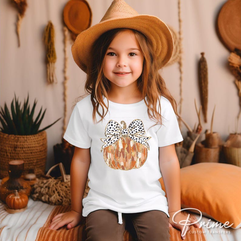 Brushstroke Coquette Pumpkin DTF Transfers, Ready to Press, T-shirt ...