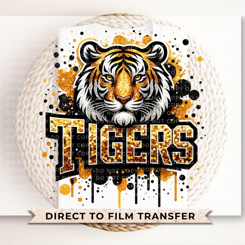 Tiger Dtf Sequins Transfer - Etsy