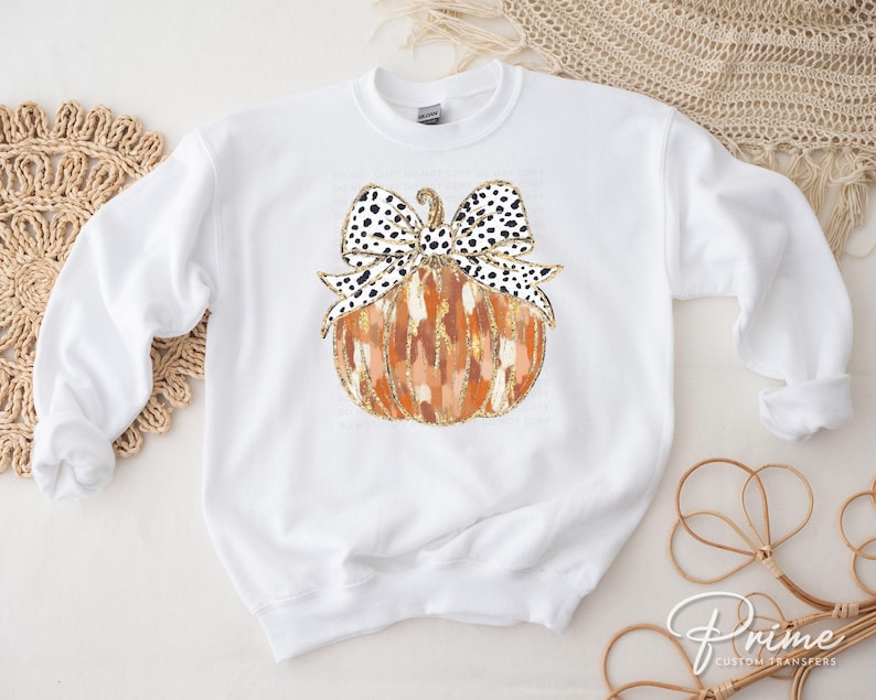 Brushstroke Coquette Pumpkin DTF Transfers, Ready to Press, T-shirt ...