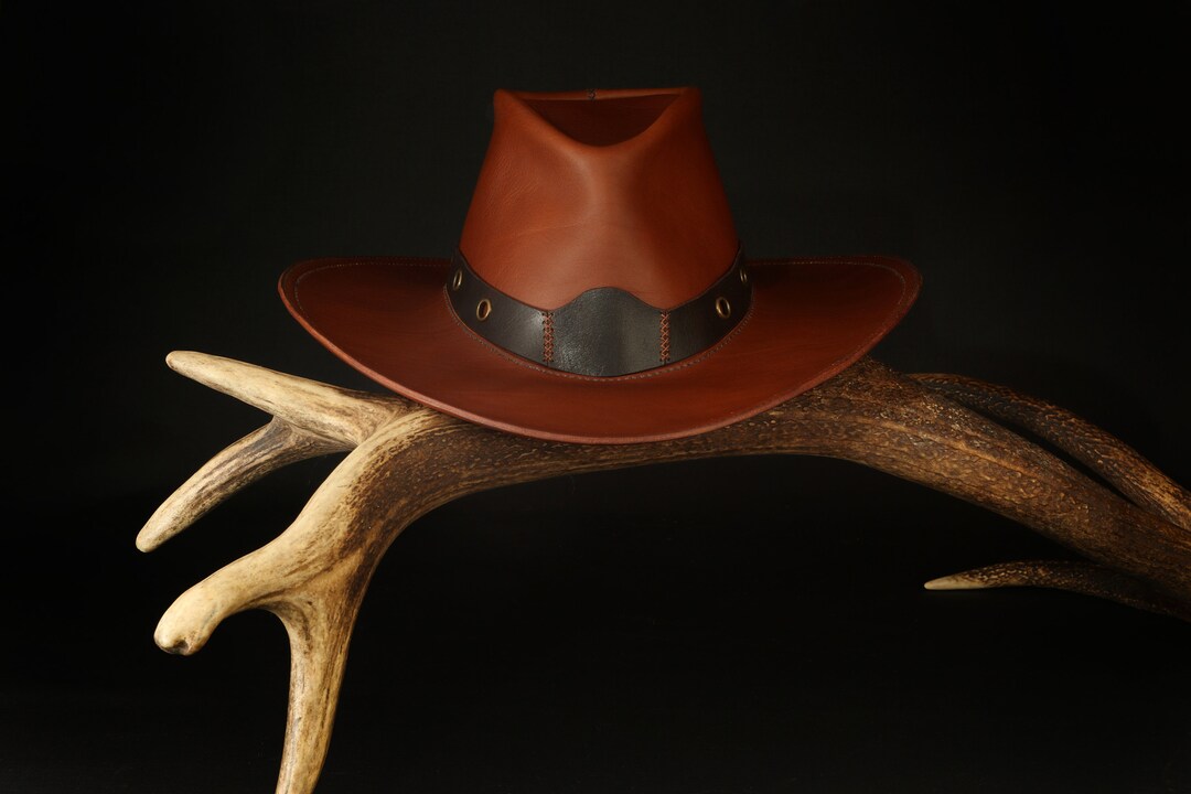 Cowboy Leather Hat Brown Cowboy Hat Country Style Hat - Etsy