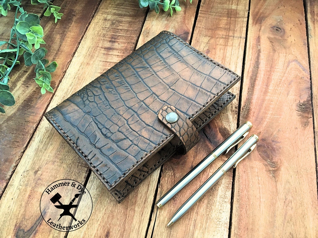 Alligator Embossed Leather Book Cover, for Notebook, Diary or Bible in ...