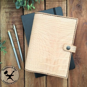 Handmade Alligator Embossed Leather Journal Cover, for Notebook, Diary ...