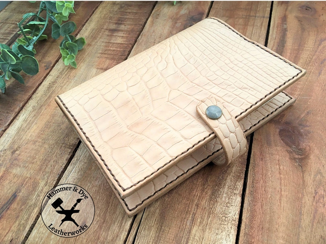 Handmade Alligator Embossed Leather Journal Cover, for Notebook, Diary ...