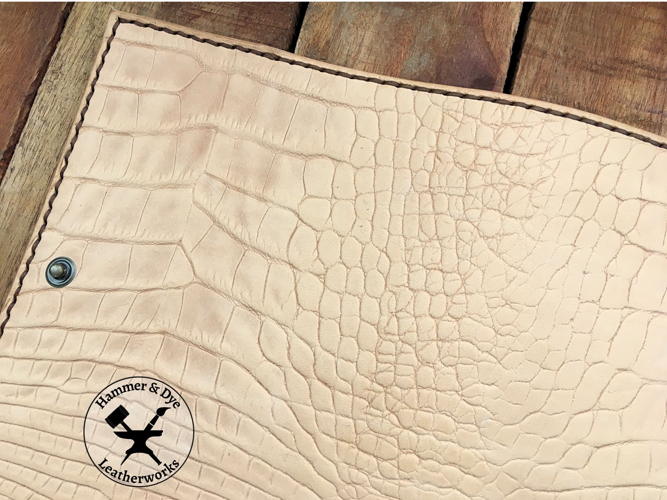 Handmade Alligator Embossed Leather Journal Cover, for Notebook, Diary ...