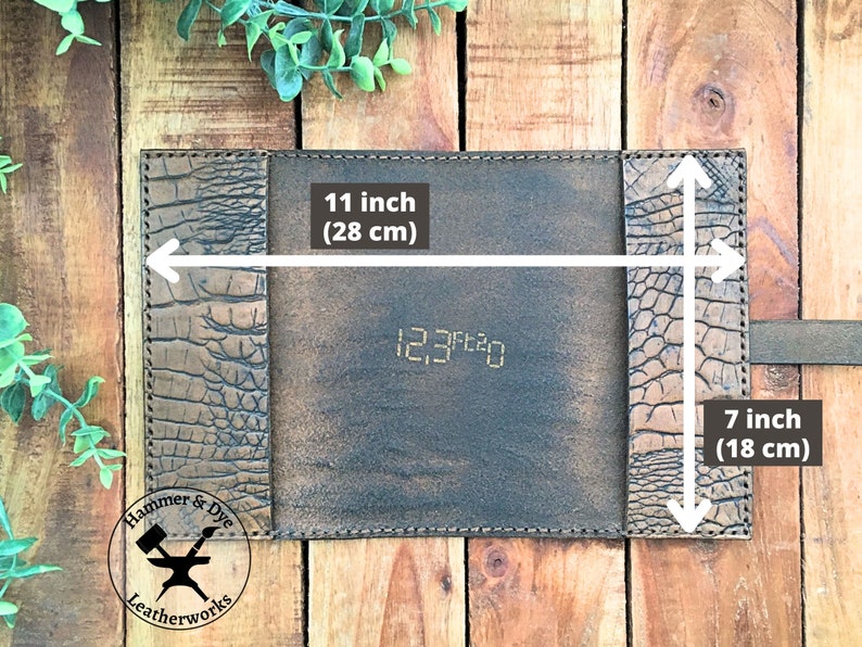 Alligator Embossed Leather Book Cover, for Notebook, Diary or Bible in ...