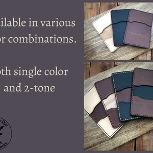 Compact Minimalist Wallet With 2 Card Slots, Natural Undyed Leather ...