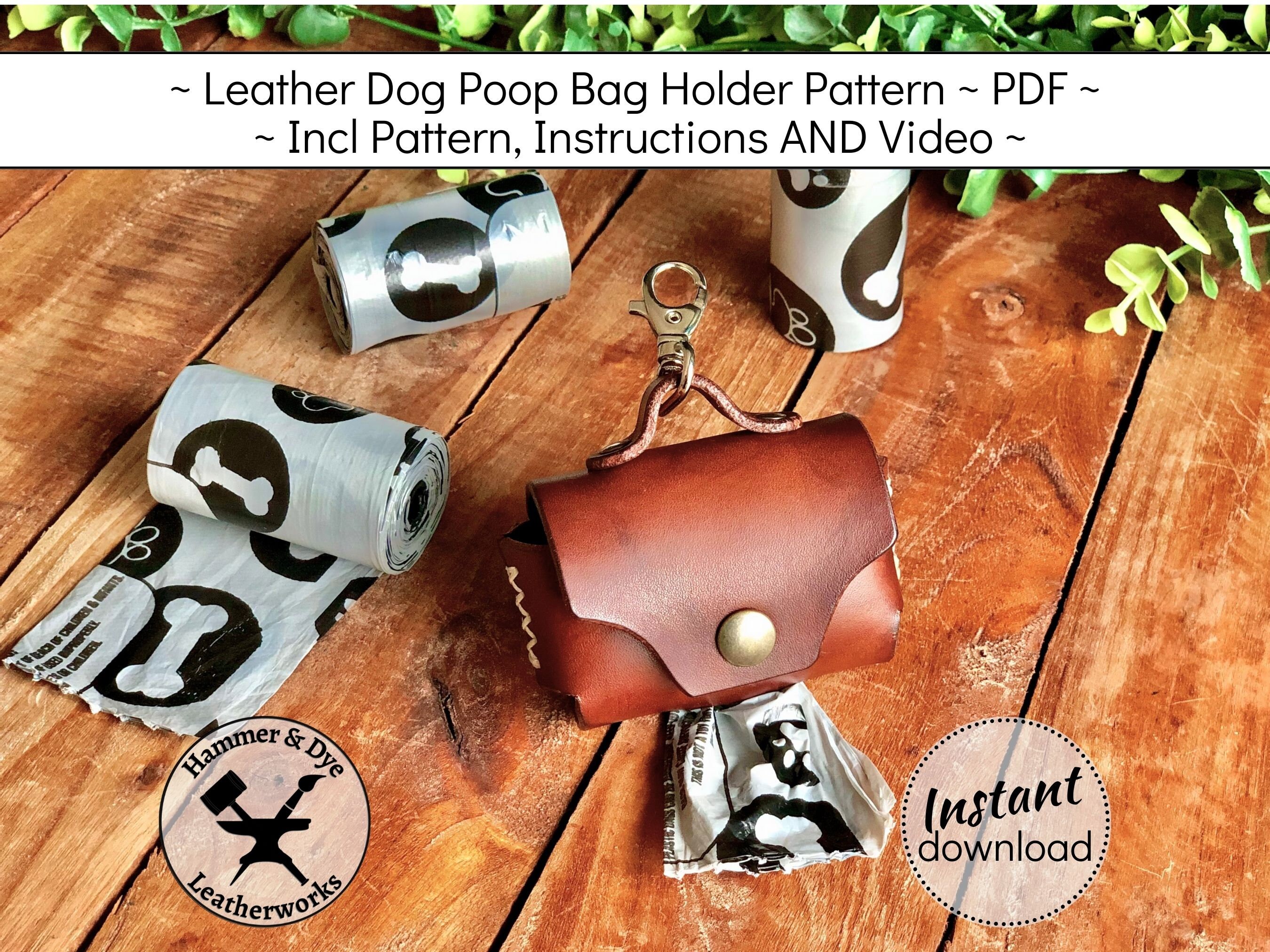 Leather Pattern for Dog Poop Bag Holder With Belt Loop. Leathercraft ...