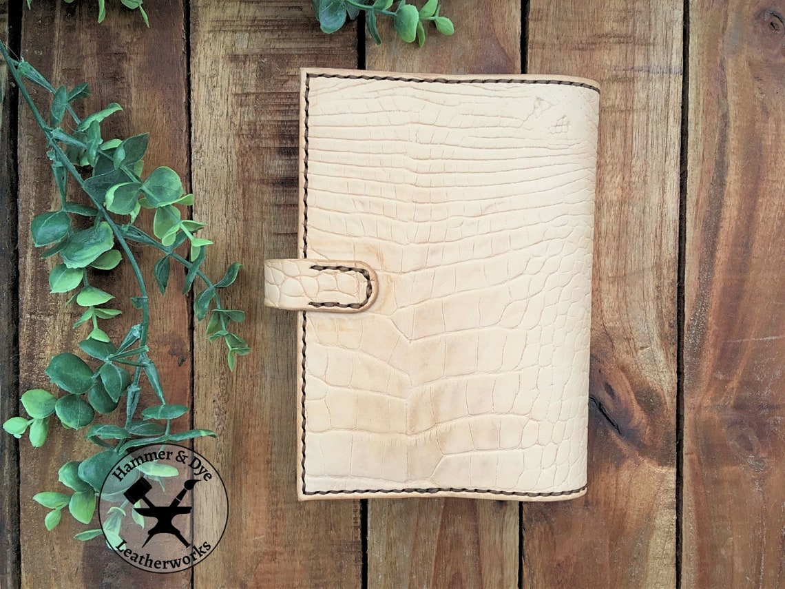 Handmade Alligator Embossed Leather Journal Cover, for Notebook, Diary ...