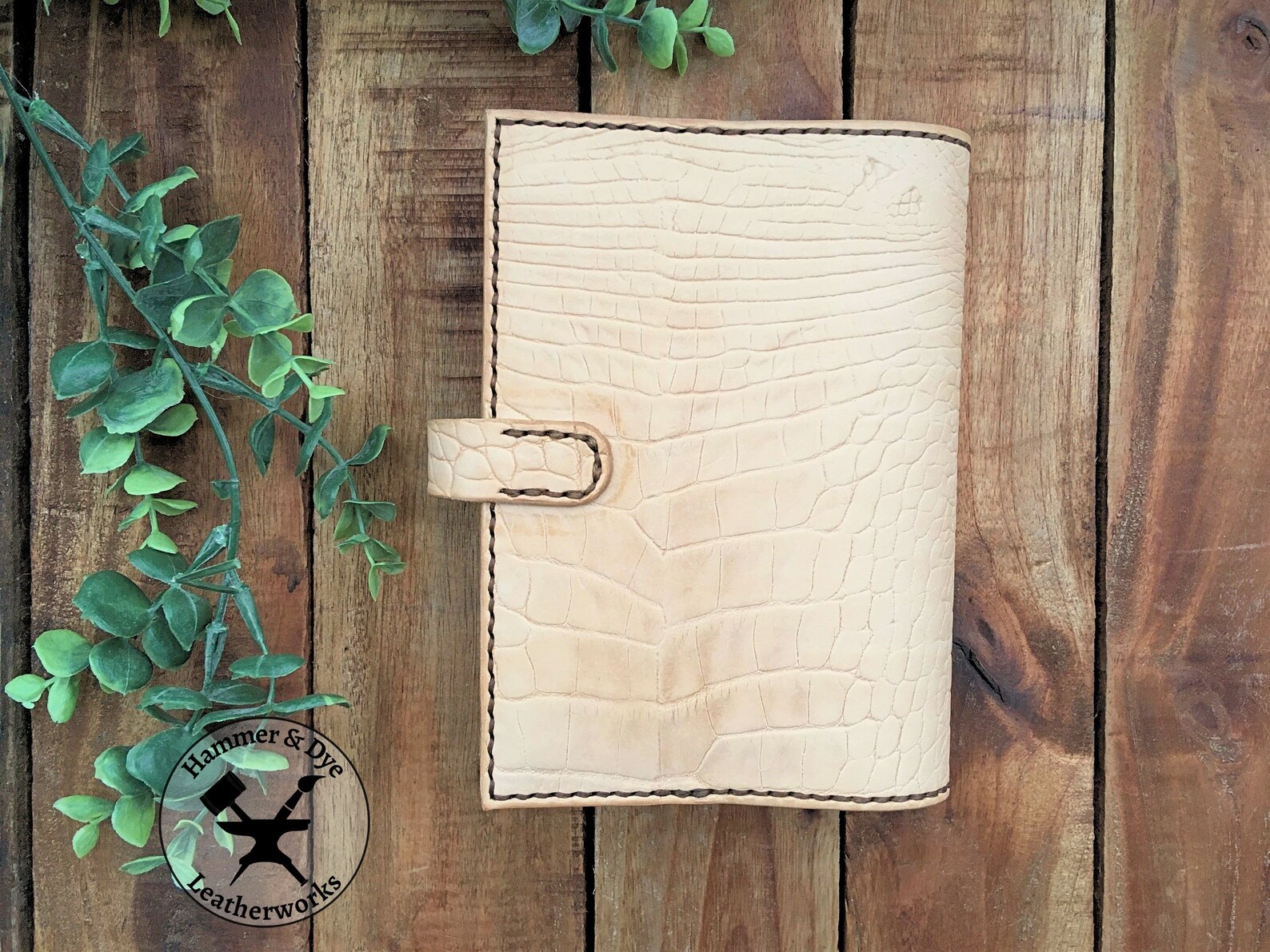 Handmade Alligator Embossed Leather Journal Cover, for Notebook, Diary ...