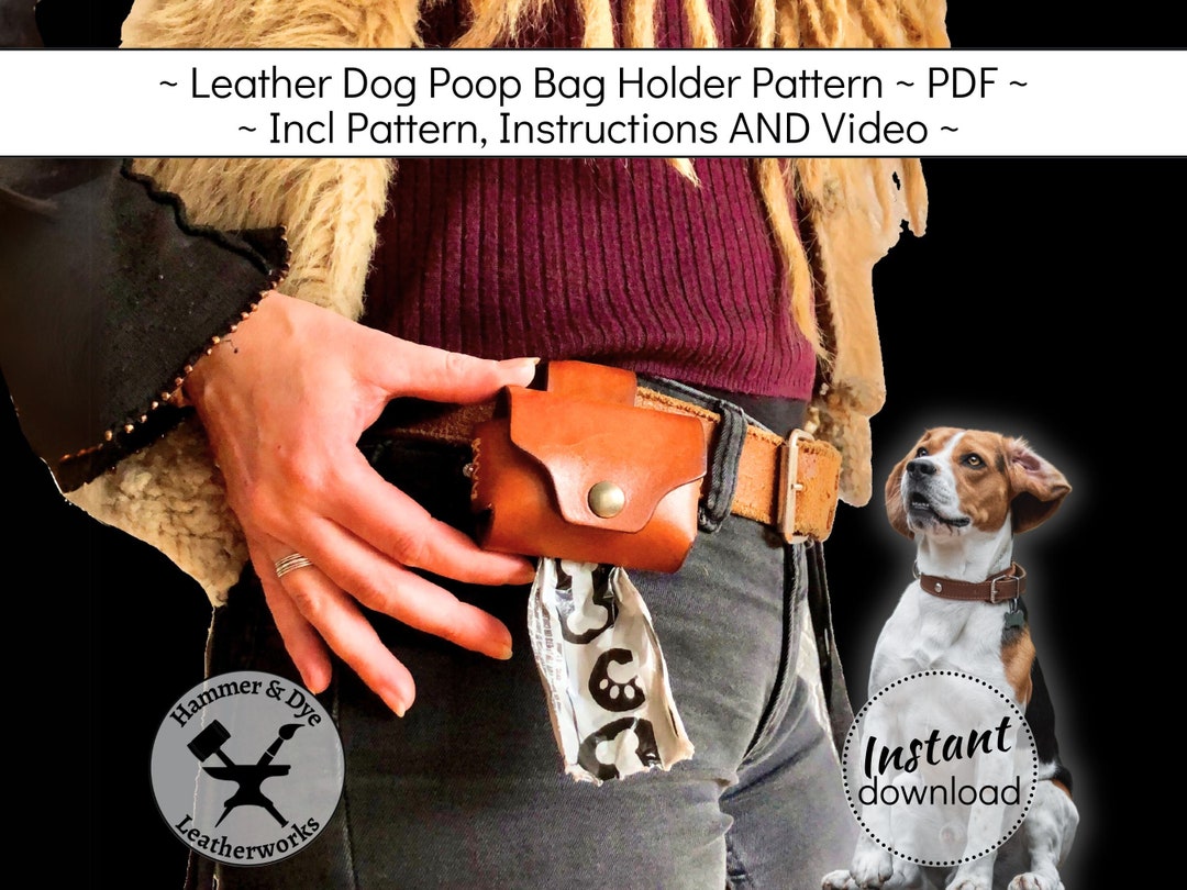 Leather Pattern for Dog Poop Bag Holder With Belt Loop. Leathercraft ...