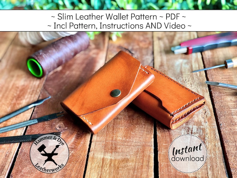 Leather Pattern for a Slim Wallet With a Coin Pocket. Leathercraft ...