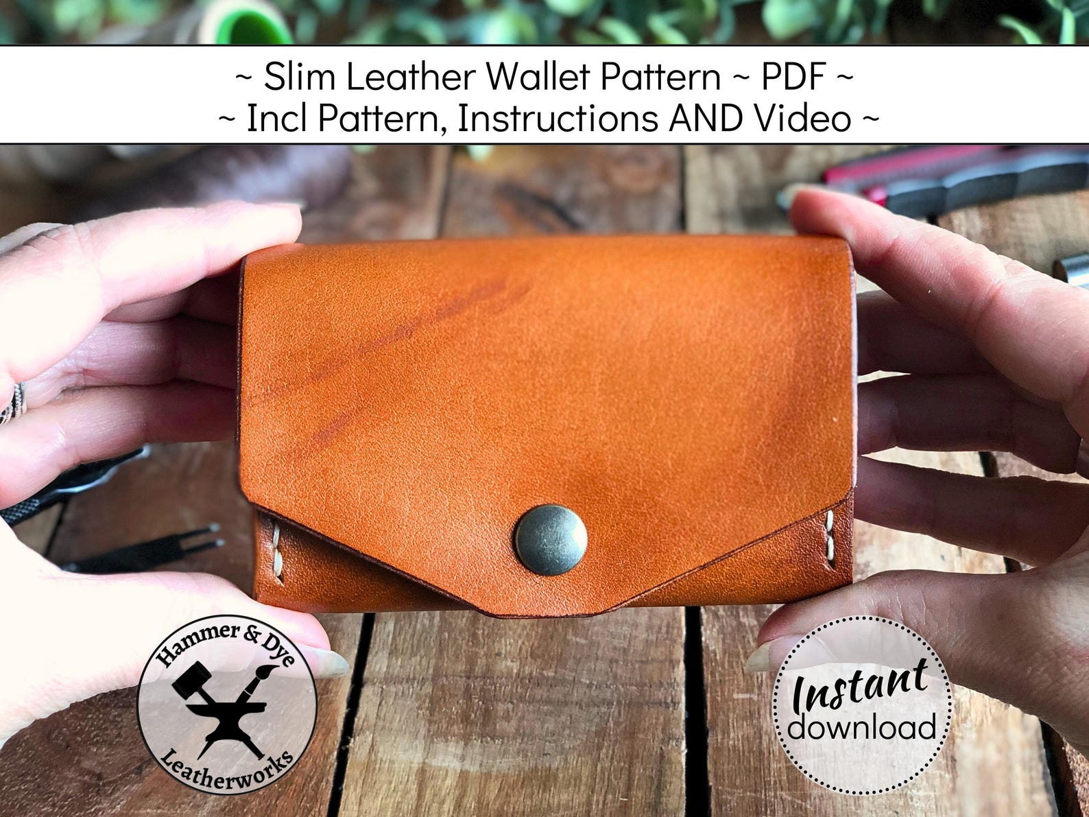 Leather Pattern for a Slim Wallet With a Coin Pocket. Leathercraft ...