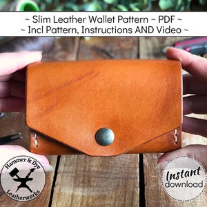 Leather Pattern for a Slim Wallet With a Coin Pocket. Leathercraft ...