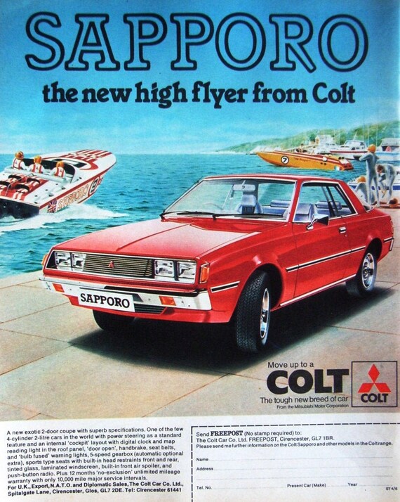 1978 COLT 'Sapporo' 4-Door Saloon Motor Car Publicité | Etsy