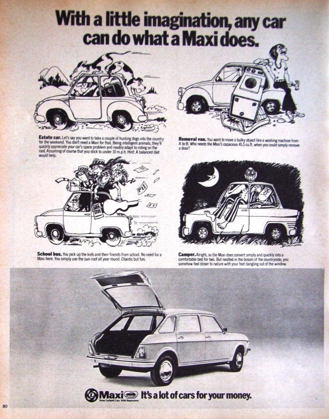 1977 Austin 'MAXI' Motor Car Advertisement vintage - Etsy France