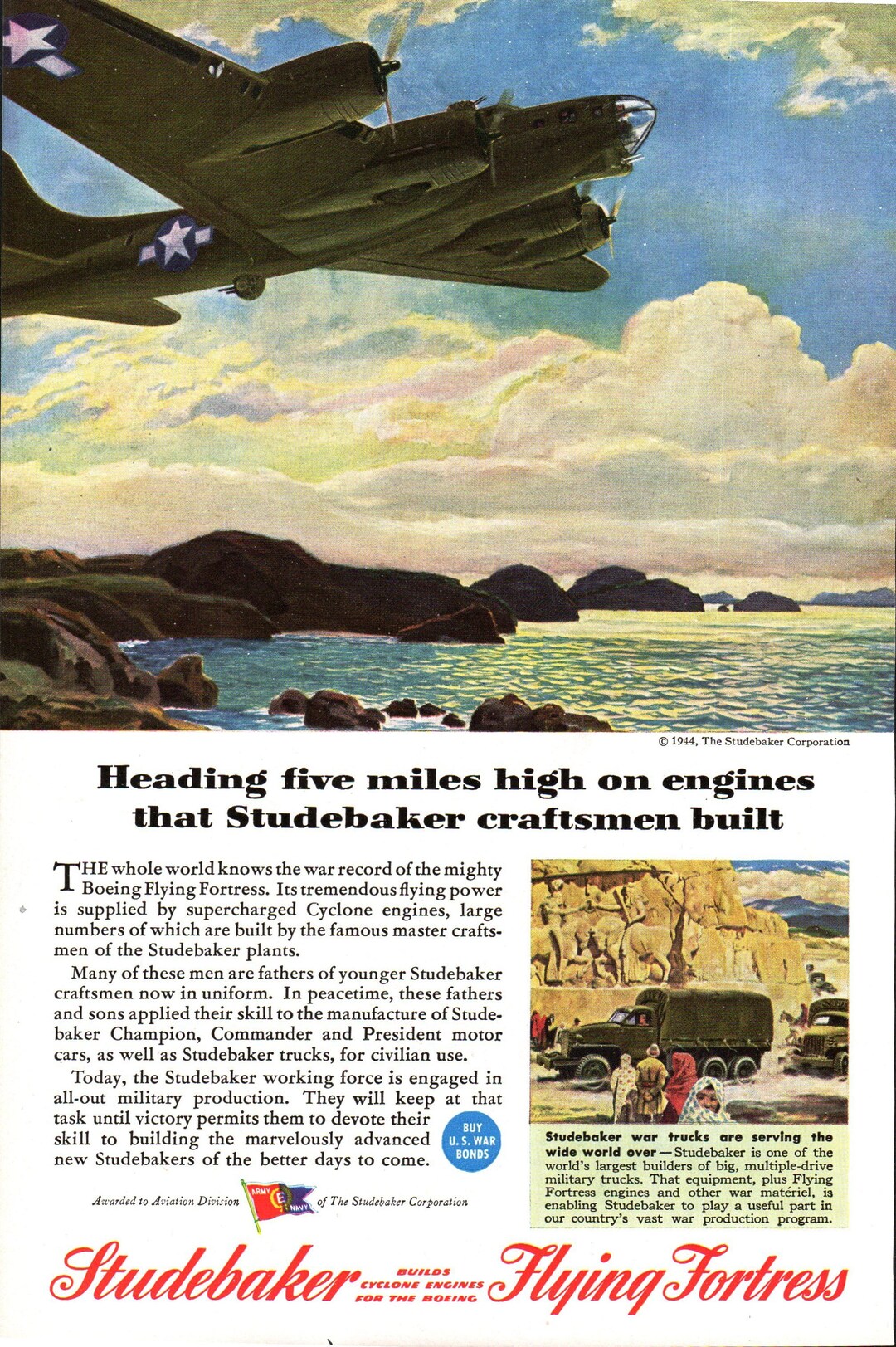 WW2 Studebaker-engined Boeing Flying Fortress Aircraft ADVERT - Etsy