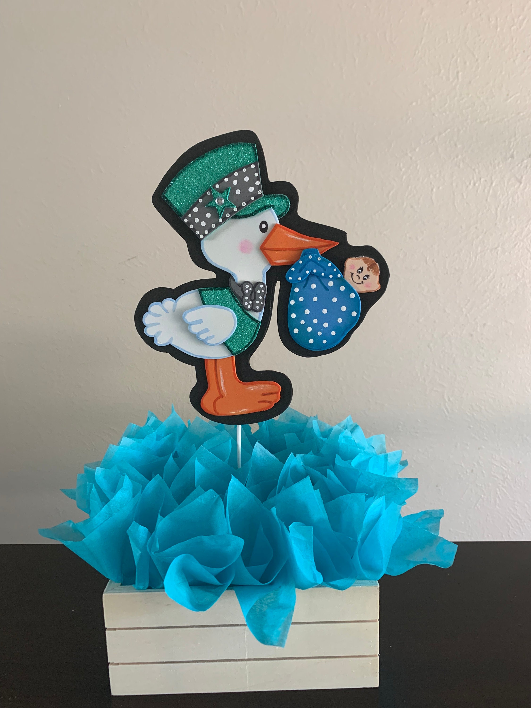Stork Cut-out Centerpiece Decoration - Baby Shower Centerpiece - Baby ...