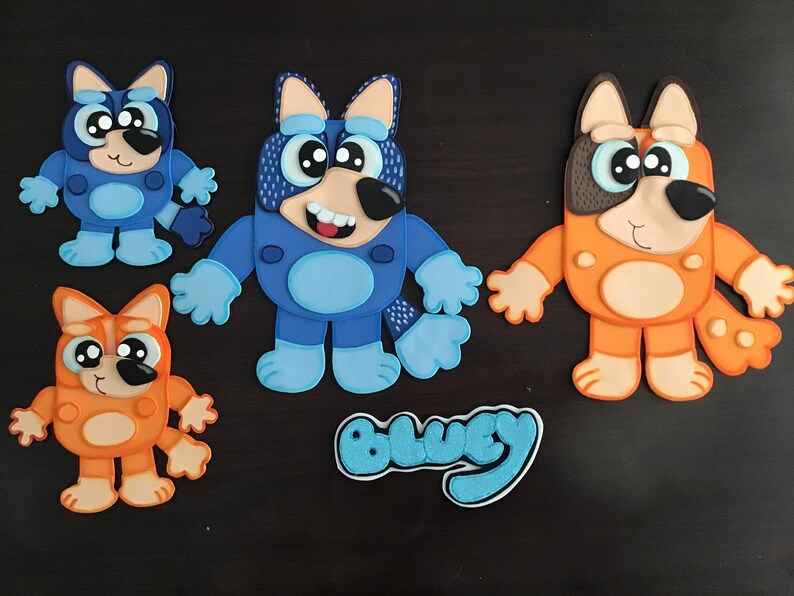 Bluey Cut-out Centerpieces for Birthday Parties. Set of 4, Decoration ...