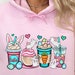 Easter Coffee Bunny Sweatshirt, Women Cute Easter Shirt, Cozy Coffee ...