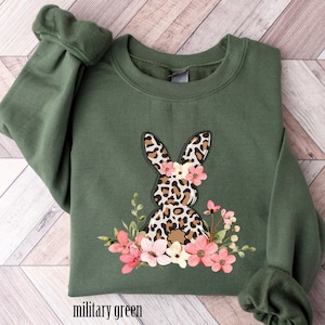 Floral Bunny Sweatshirt, Cute Easter Sweatshirt, Spring Sweater, Floral ...