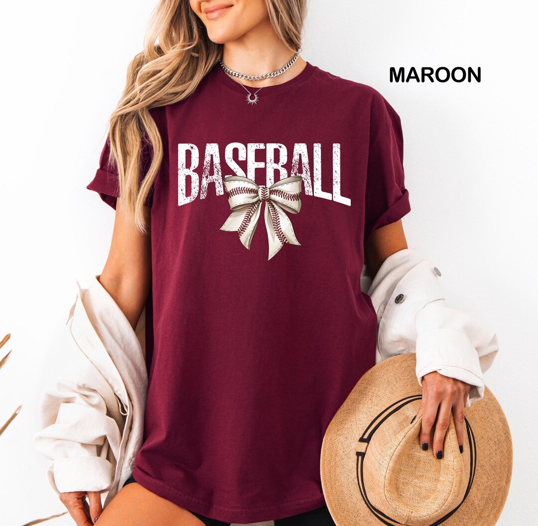Retro Baseball Shirt, Funny Baseball Bow Shirt, Game Day Shirt ...