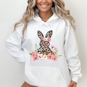Floral Bunny Sweatshirt, Cute Easter Sweatshirt, Spring Sweater, Floral ...