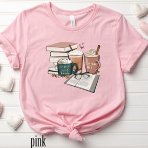 Cute Books and Coffee Shirt, Coffee Lover Gift, Book Lover Gift, Book ...